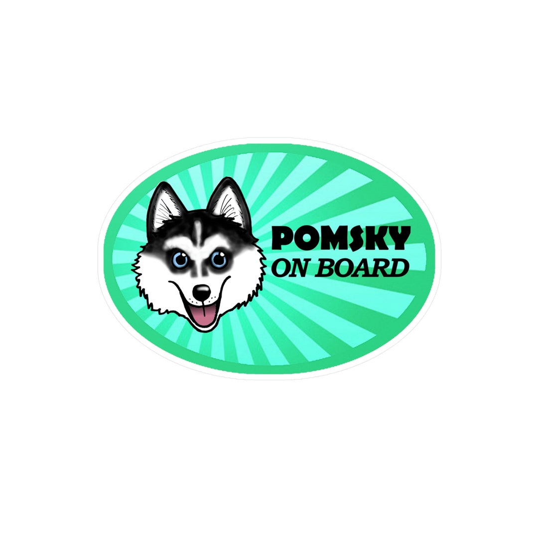 Pomsky on Board Kiss-cut Vinyl Decal - Etsy