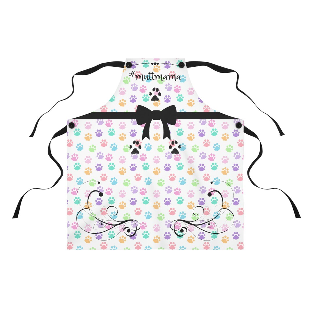 Mutt Mama Apron - Colorful Pastel Paws - Etsy