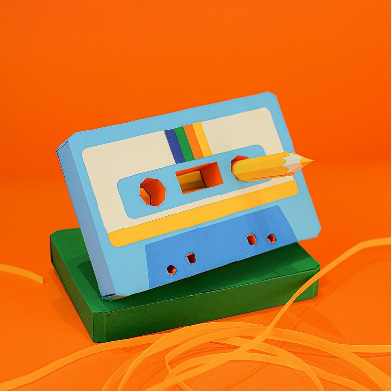 3D Cassette Tape Papercraft Template, DIY Paper Model (digital Pattern ...
