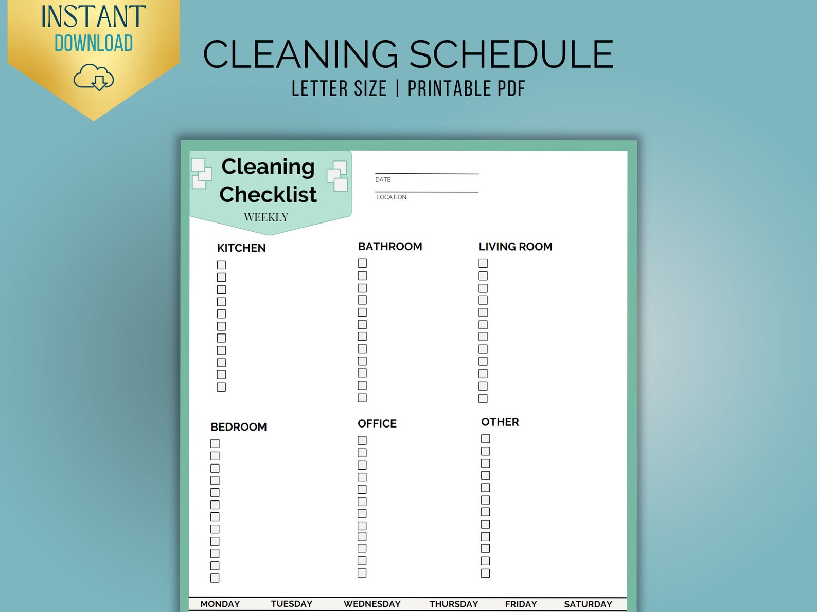 Editable Cleaning Schedule | Printable | Weekly, Monthly, Yearly ...