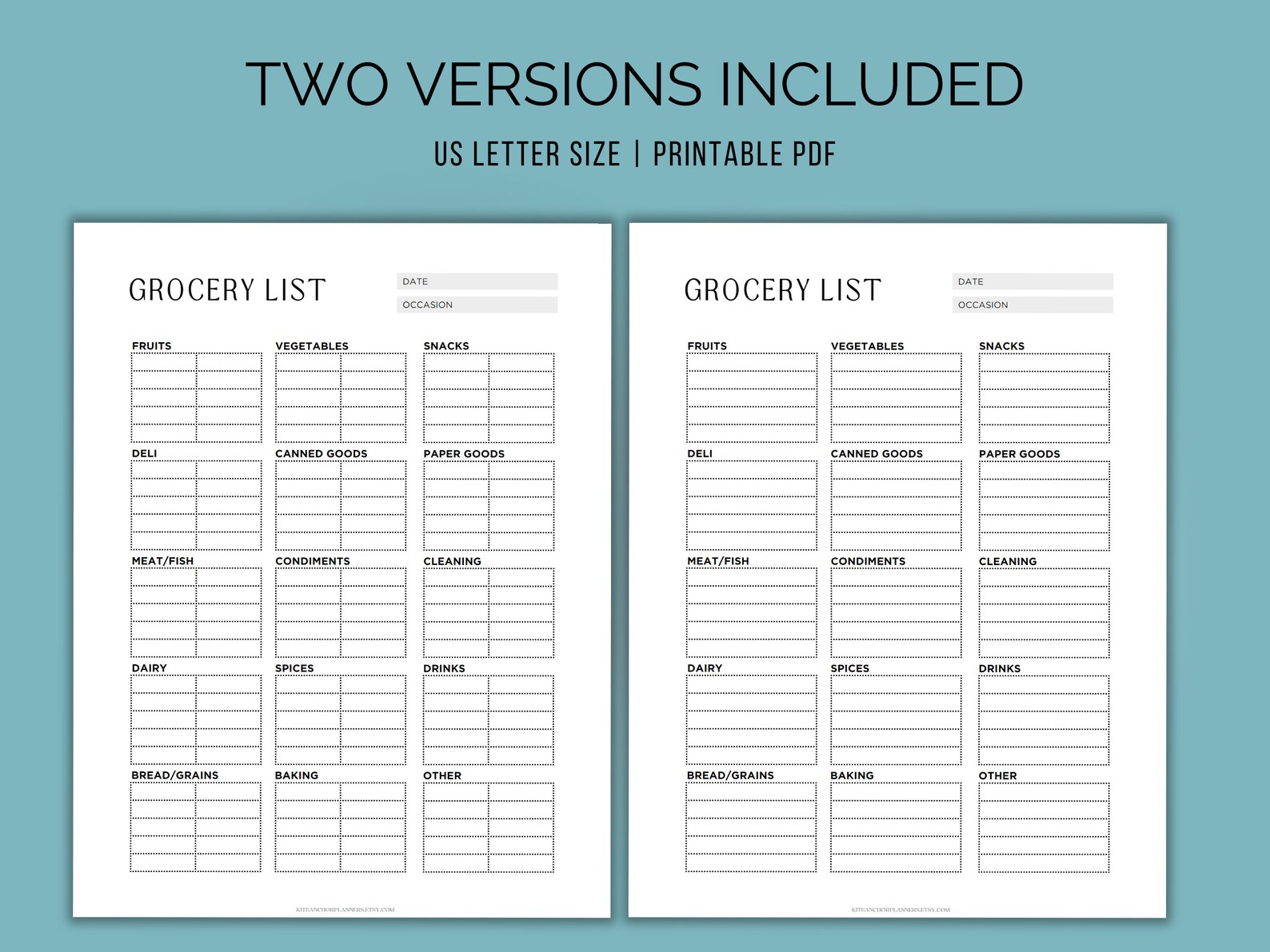 Grocery List Printable, Grocery List, Grocery List Template, Food ...