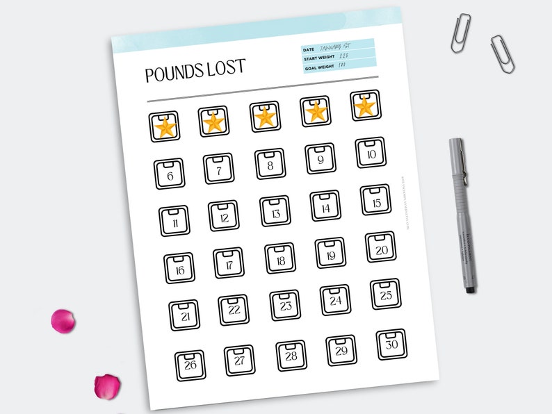30 Pounds Lost Weight Tracker Printable, Weight Loss Tracker, Weight ...