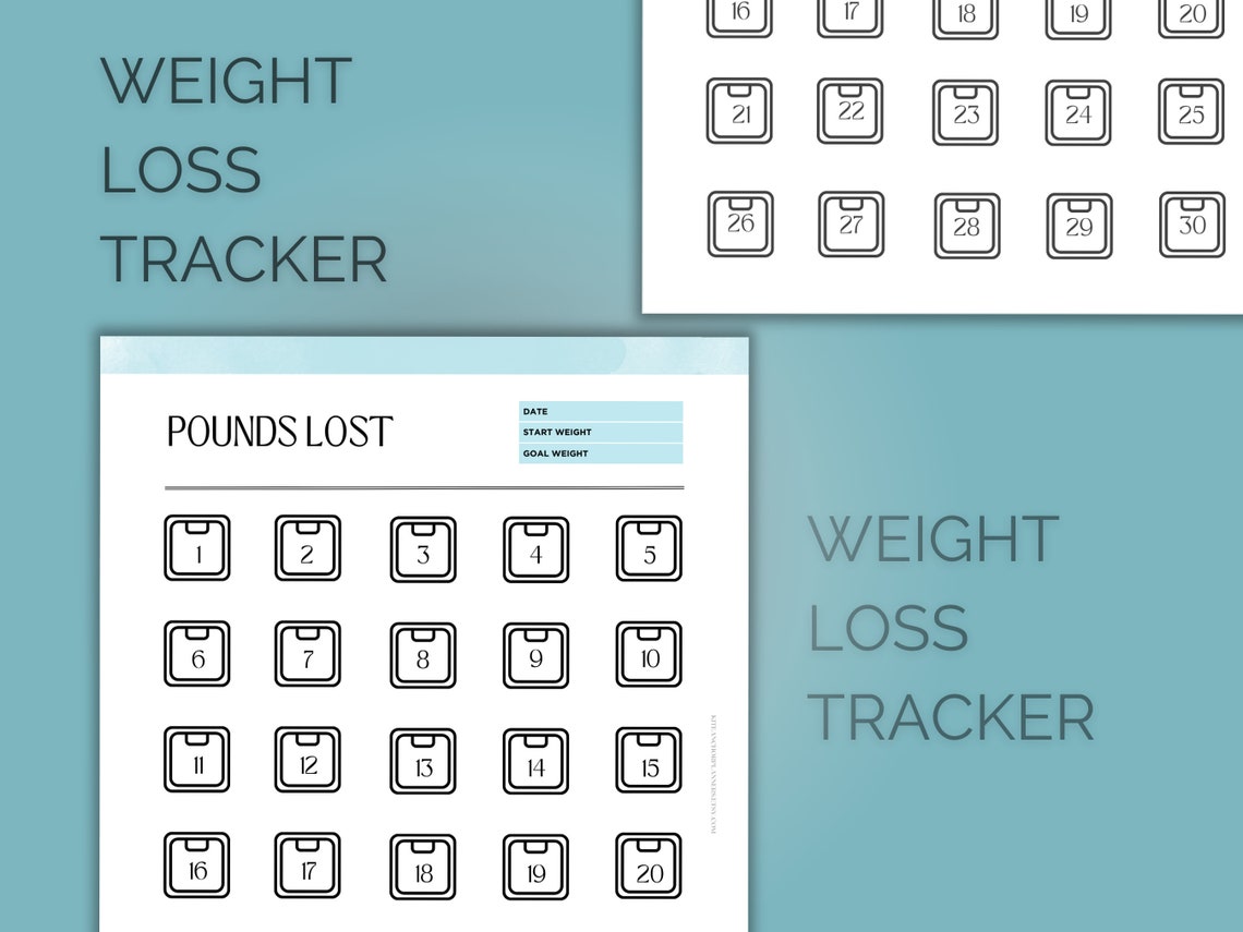 30 Pounds Lost Weight Tracker Printable, Weight Loss Tracker, Weight ...