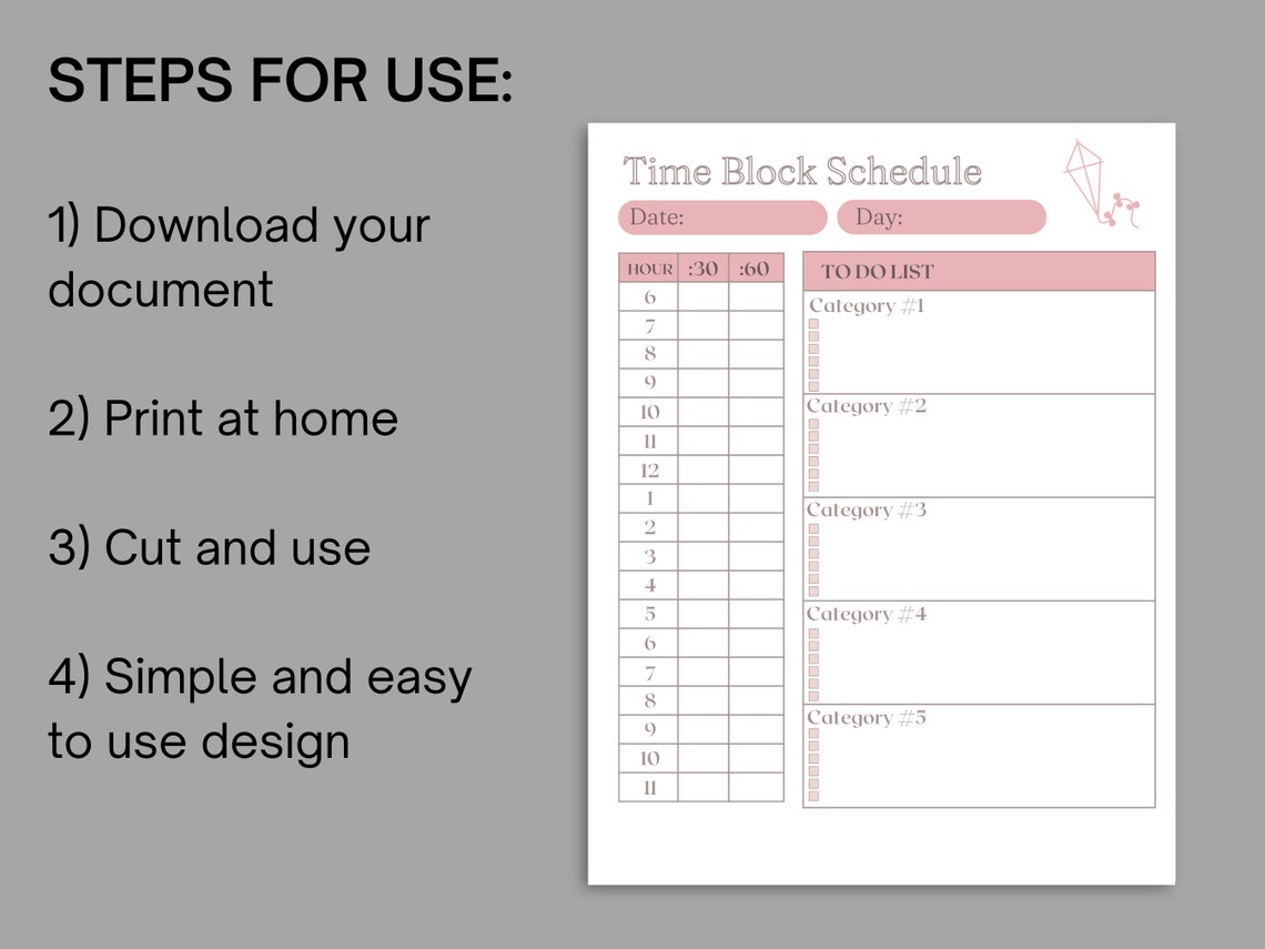Time Blocking Planner, Work From Home Planner, Productivity Planner ...