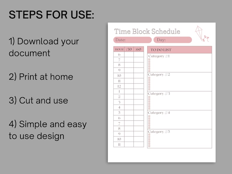 Time Blocking Planner, Work From Home Planner, Productivity Planner ...