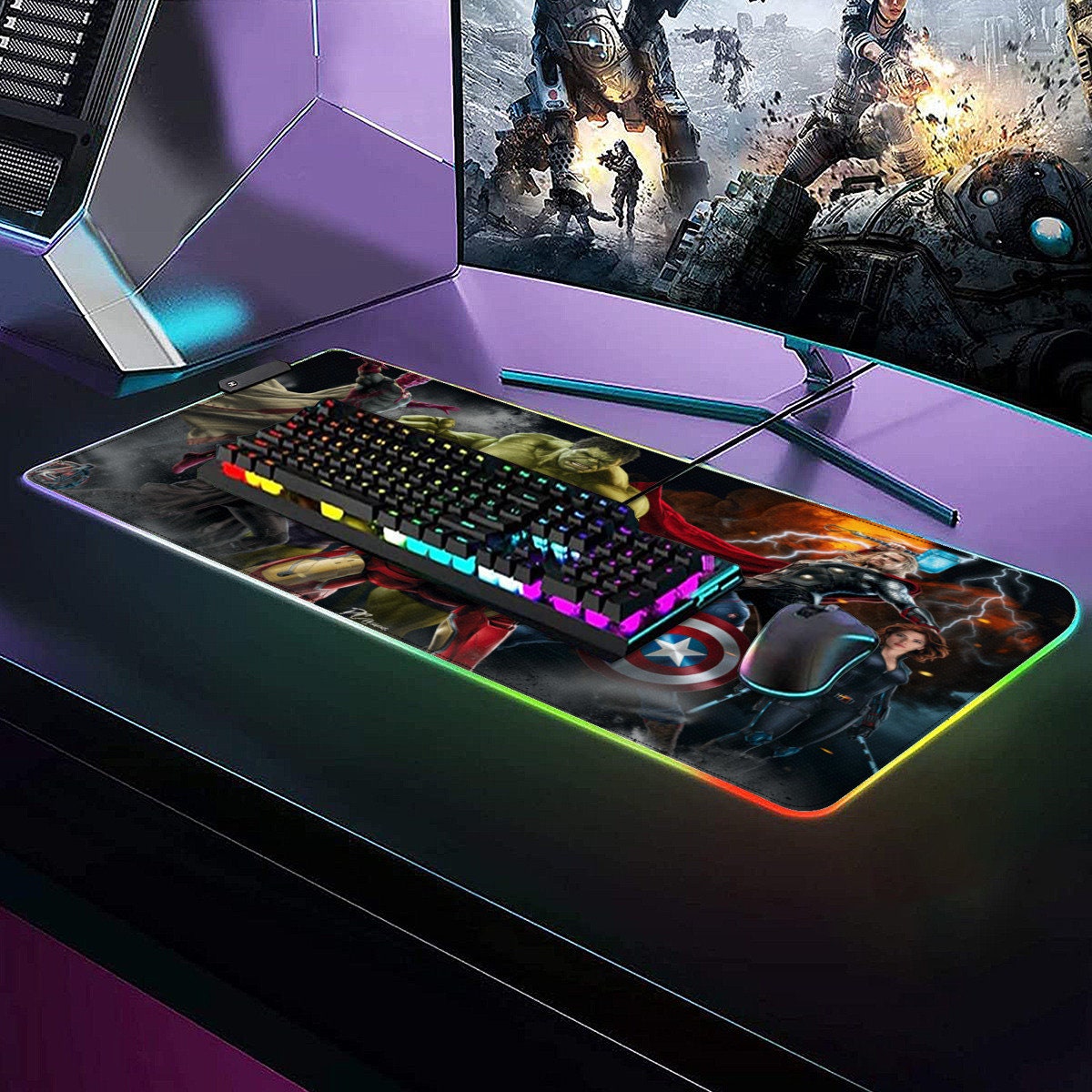Multi-interface Lighted Mouse Pad Avengers Gifts for Him, Gifts for Her ...