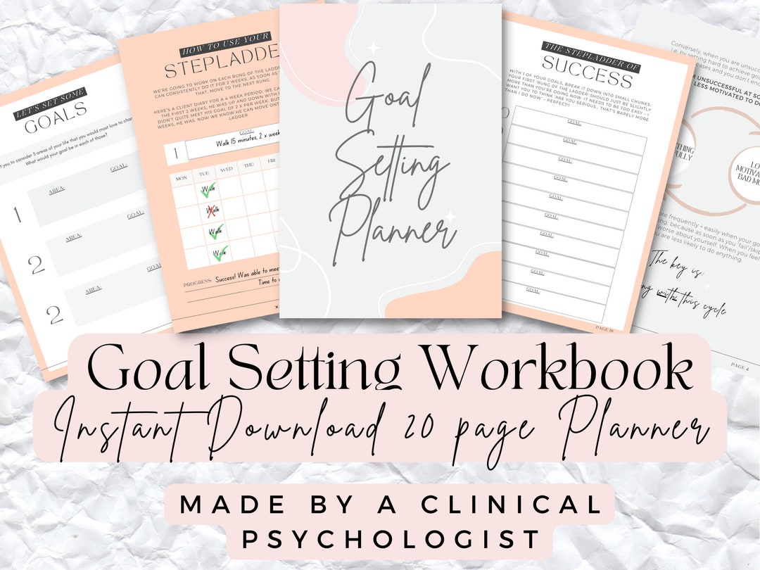 Printable Goal Planner Bundle, Digital Goal Setting Workbook, Monthly ...