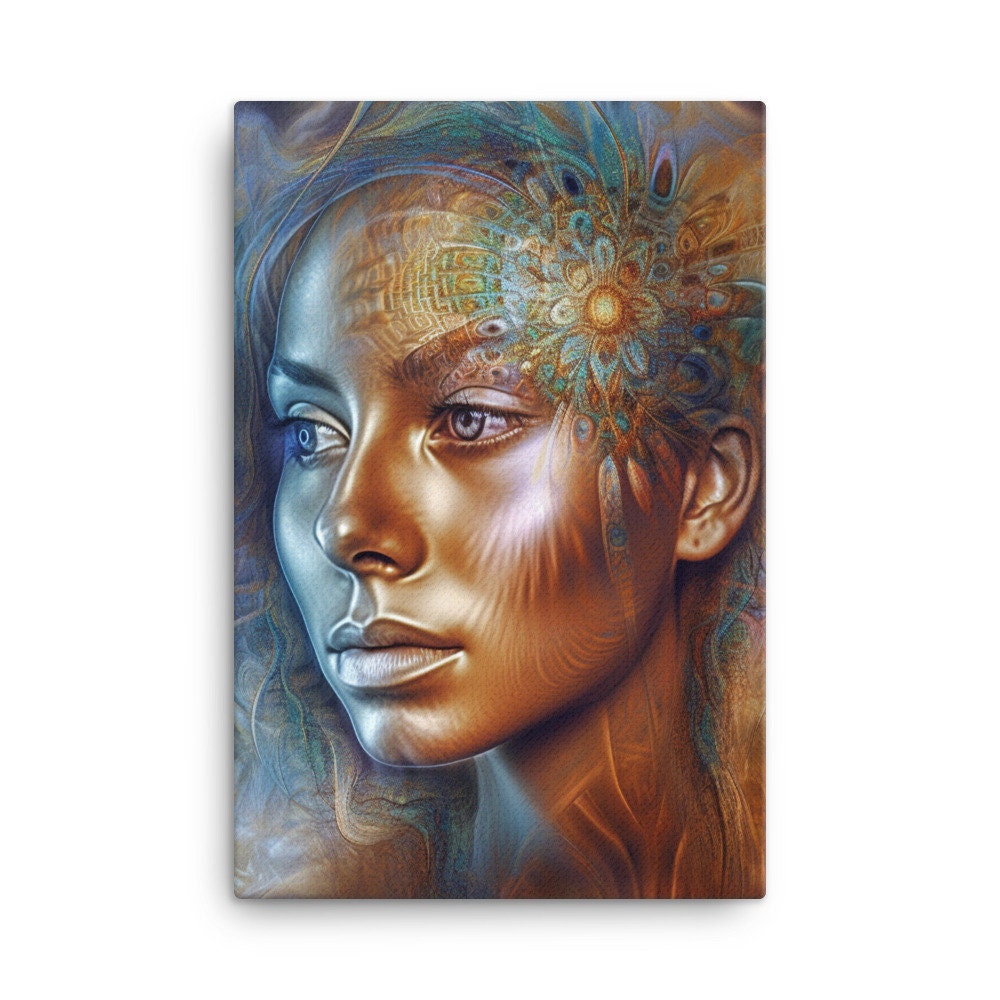 Spiritual Woman Art-mandala Woman-canvas - Etsy
