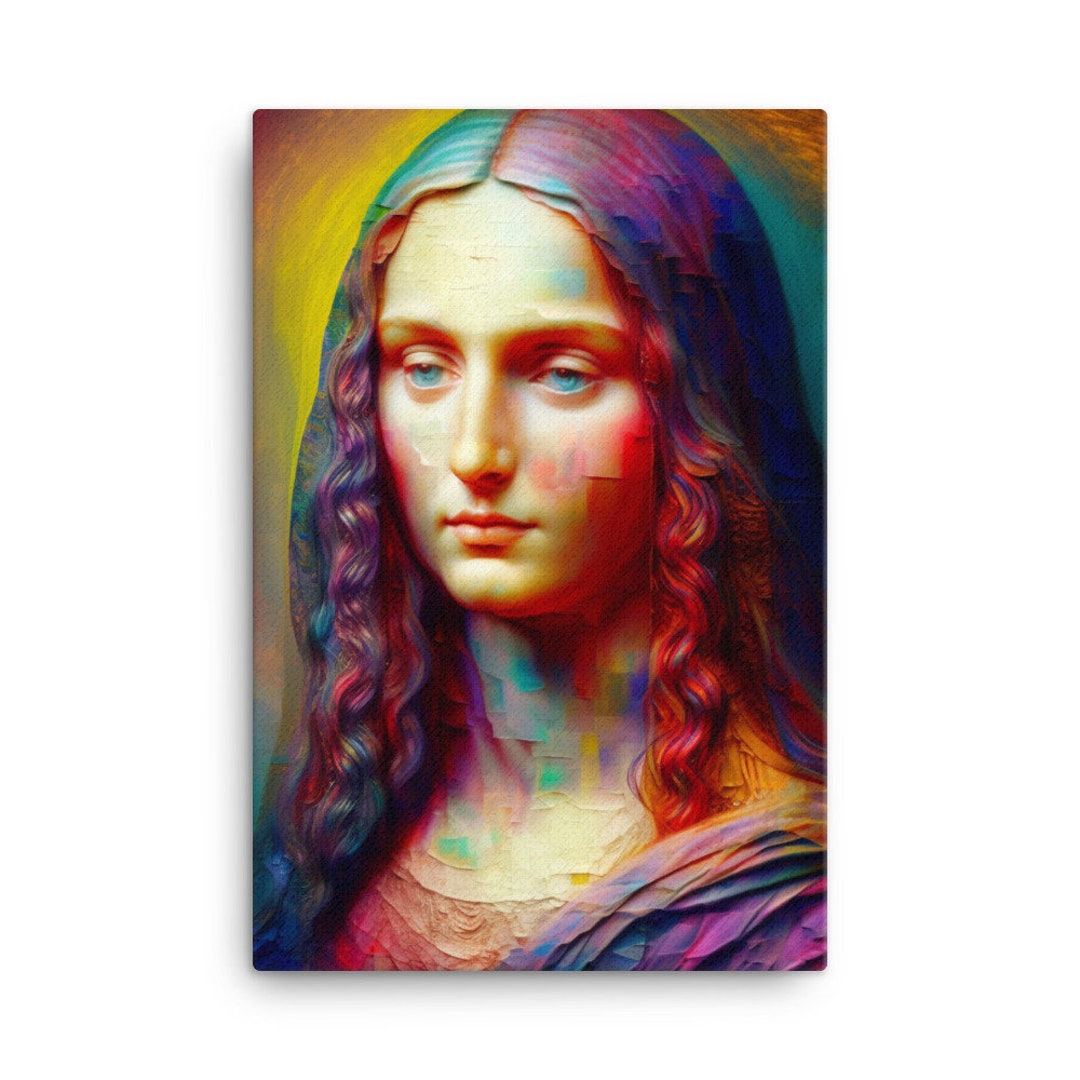 Spiritual Woman Art-colorful Mona Lisa-canvas - Etsy