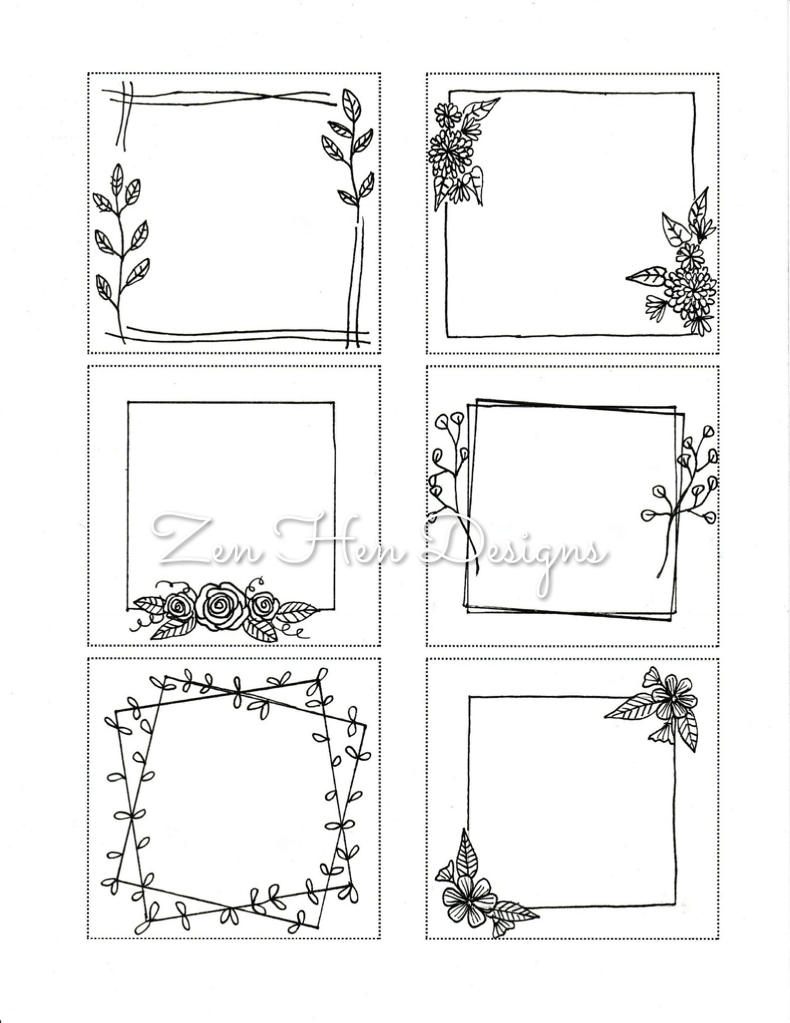 Blank Affirmation Cards Simple Floral Hand Drawn Printable Set of 18 - Etsy