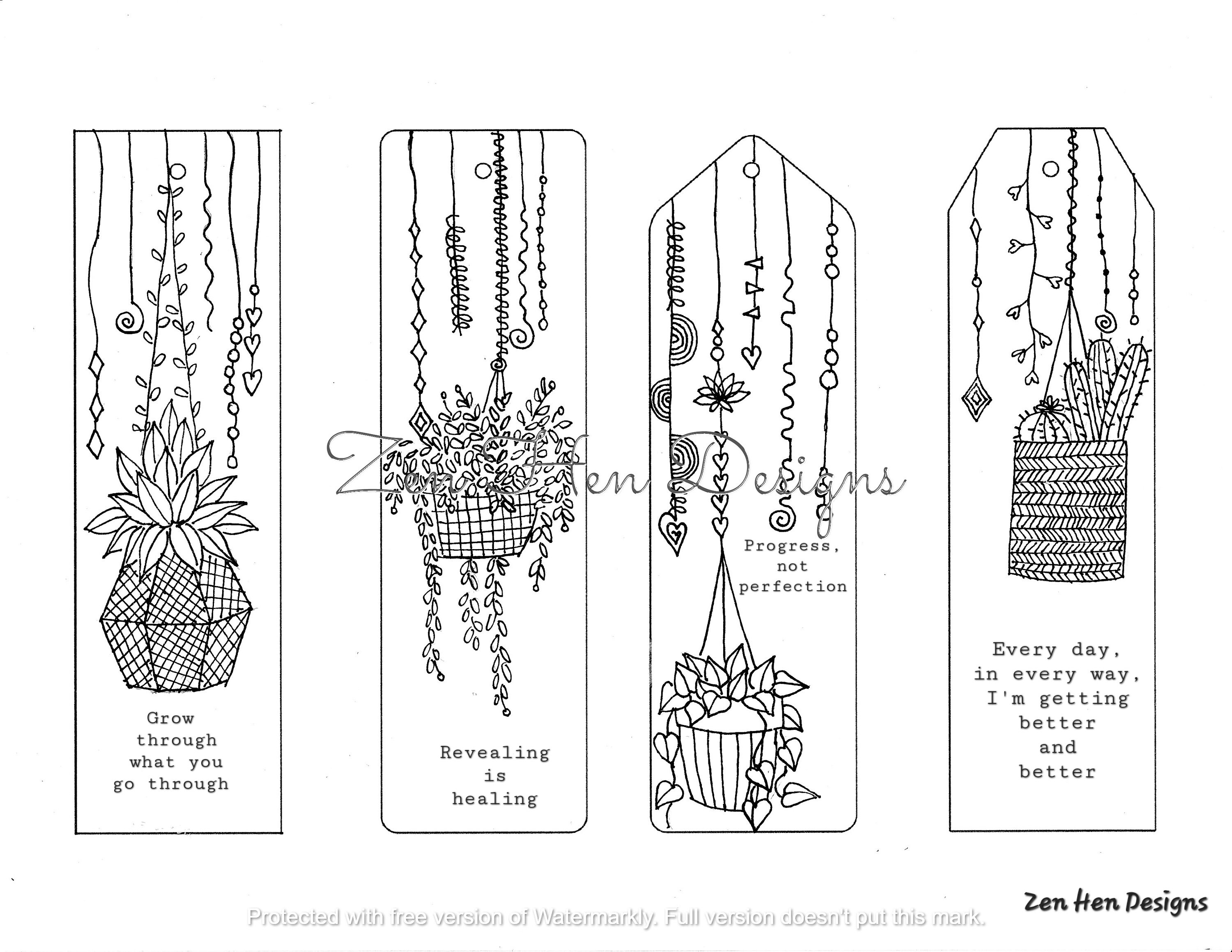 Growing in Sobriety Bookmarks for Coloring Sobriety Mantras Mindfulness ...