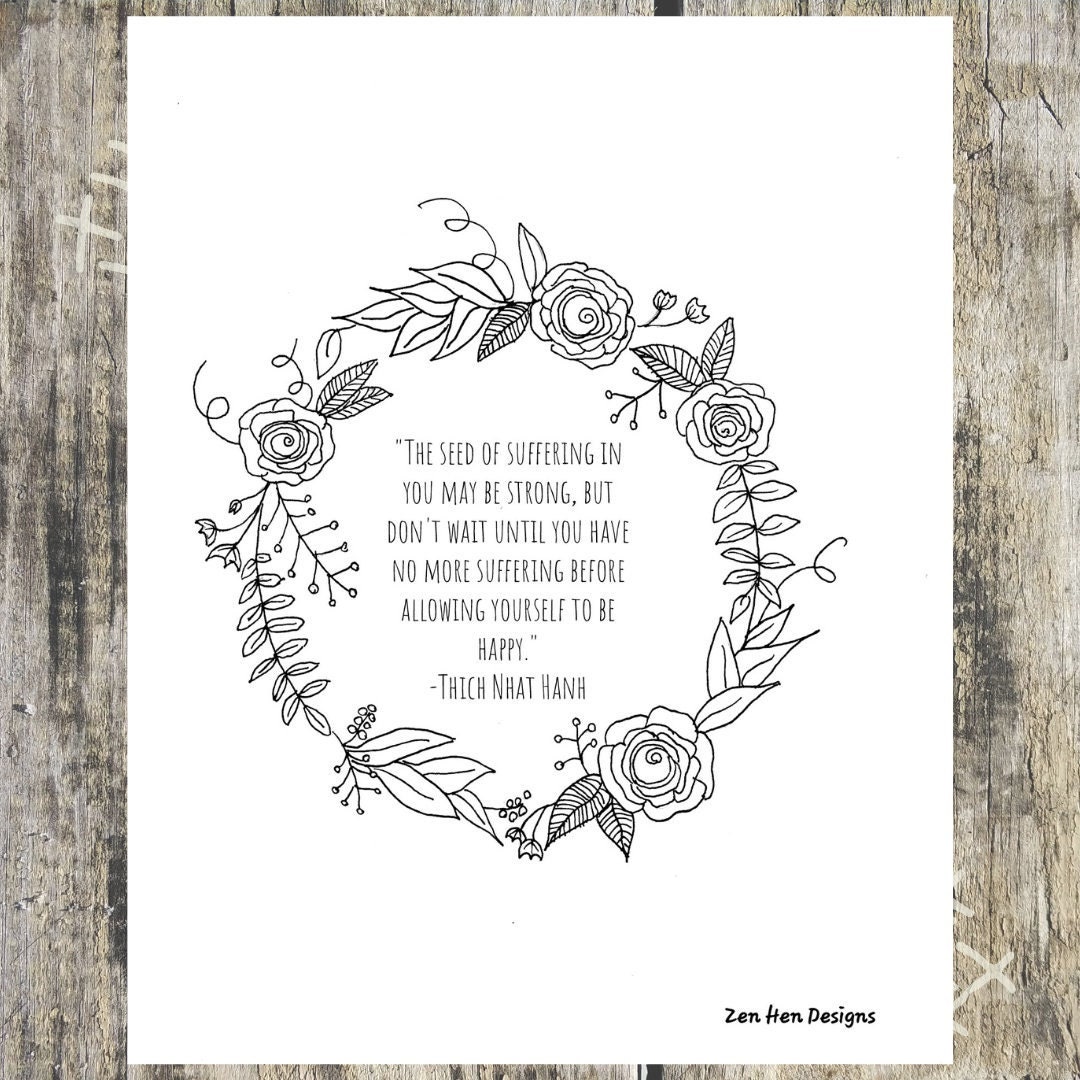 Digital Download Mindfulness Quote Coloring Page - Etsy