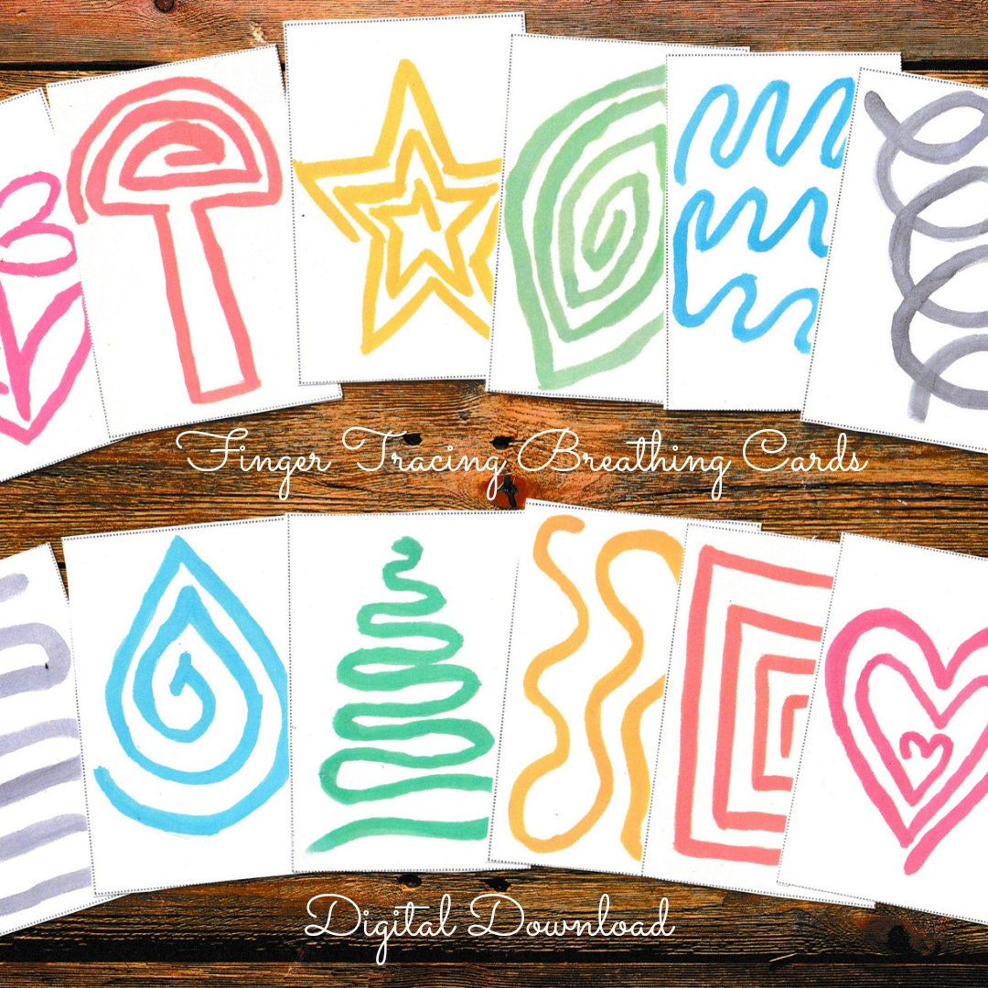 Finger Tracing Breathing Card Printable Mindfulness Meditation - Etsy