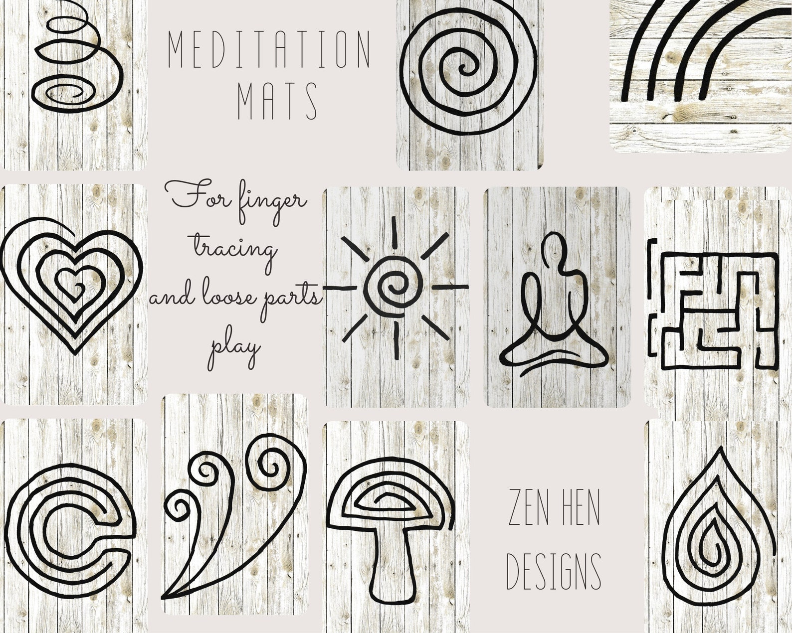 Mindfulness Mats for Finger Tracing Meditation and Loose Parts Play - Etsy