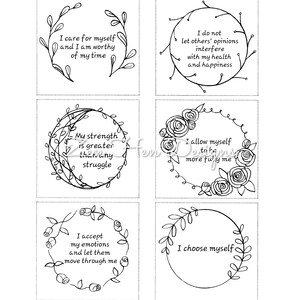 Affirmations for Determination, Hand Drawn Set of 18, Affirmation Cards ...