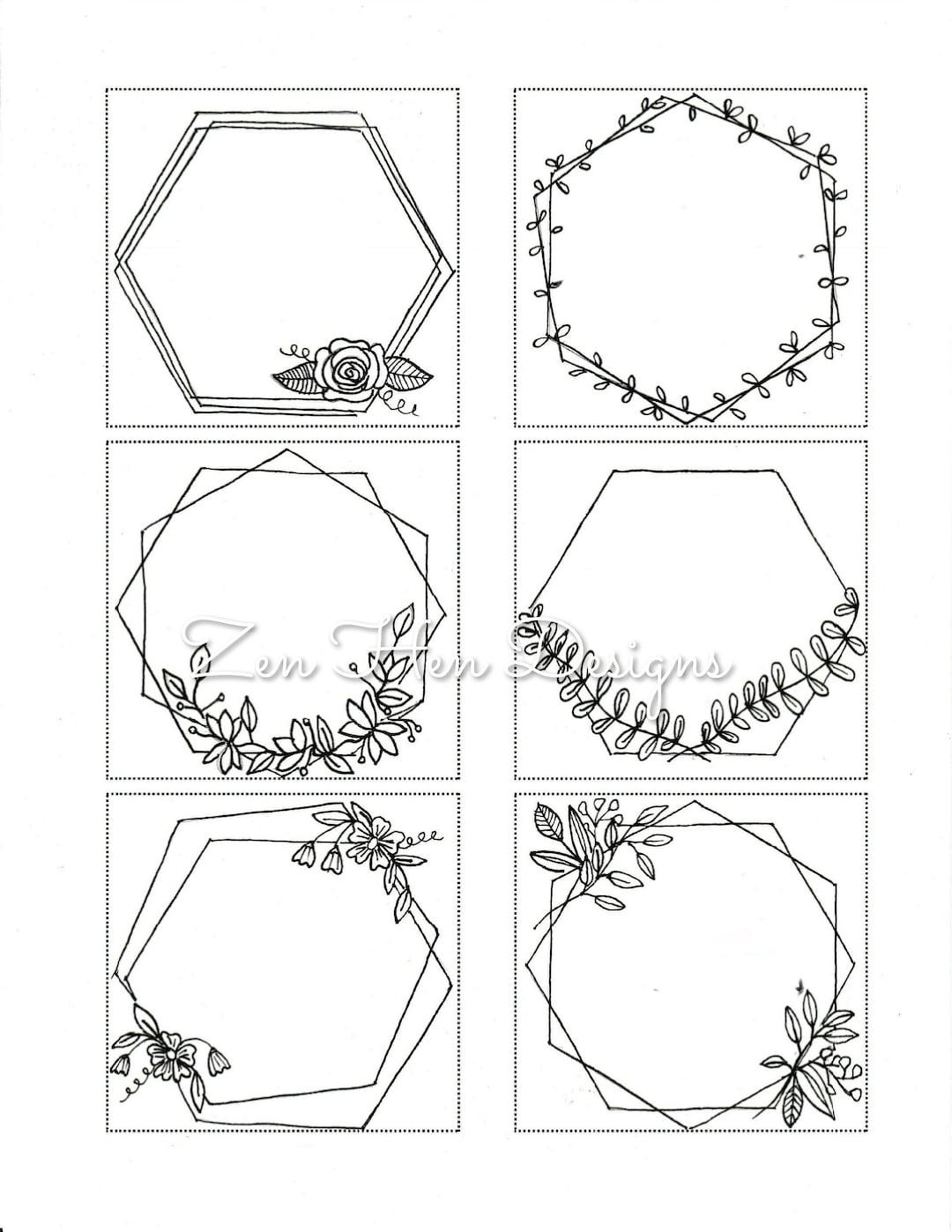 Blank Affirmation Cards Simple Floral Hand Drawn Printable Set of 18 - Etsy