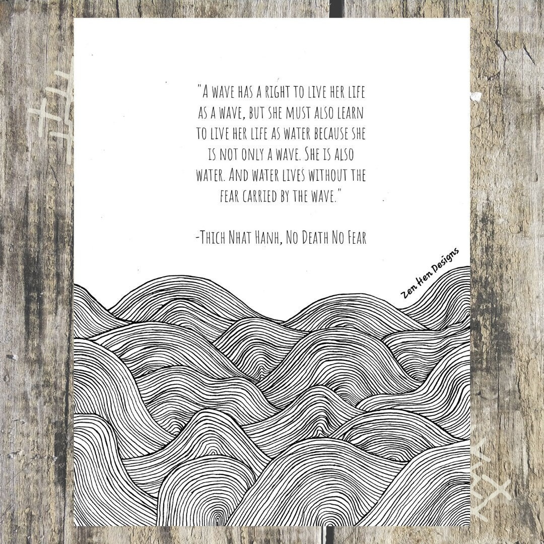 Waves Mindfulness Quote Coloring Page Thich Nhat Hahn - Etsy