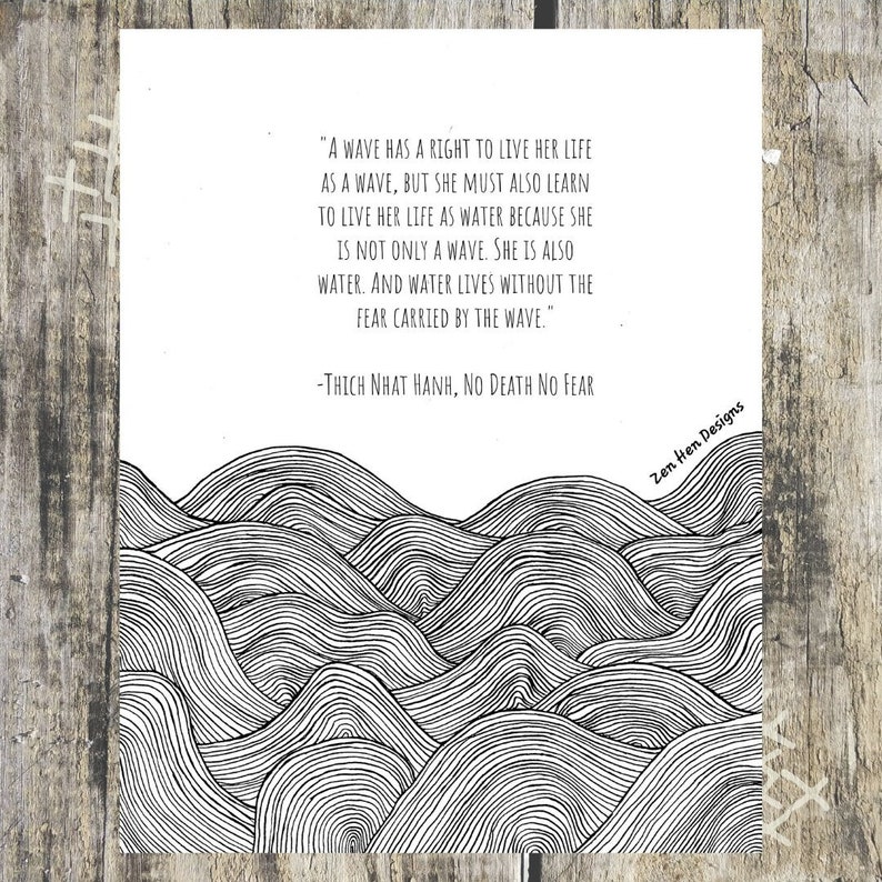 Waves Mindfulness Quote Coloring Page Thich Nhat Hahn - Etsy