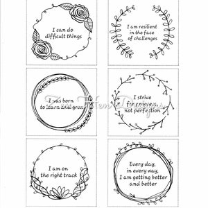 Affirmations for Determination, Hand Drawn Set of 18, Affirmation Cards ...