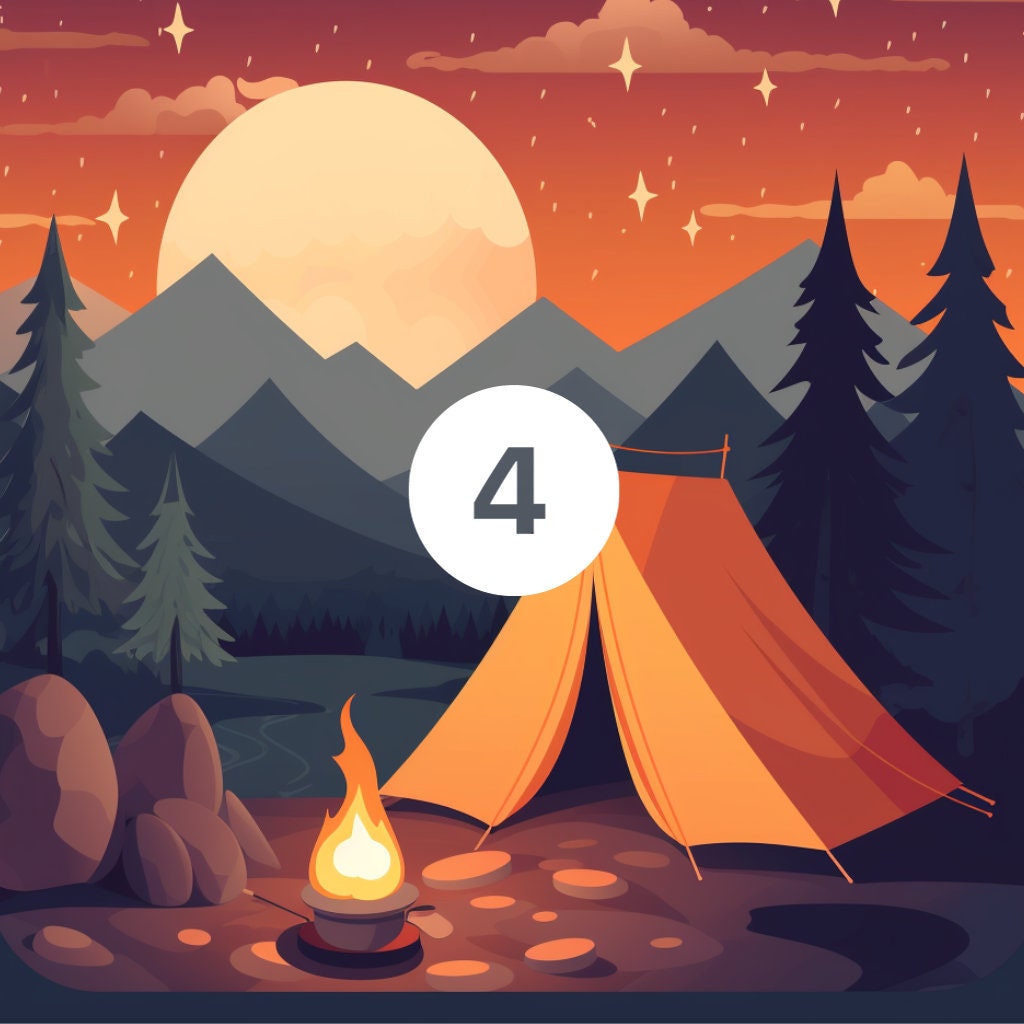 Camping Digital Background - Tent Background - Starry Night Digital ...