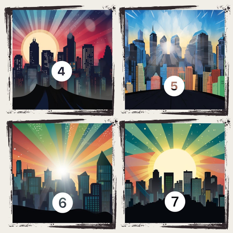 Comic City Skyline Backdrop - Fun Urban Landscape Background for Kids ...