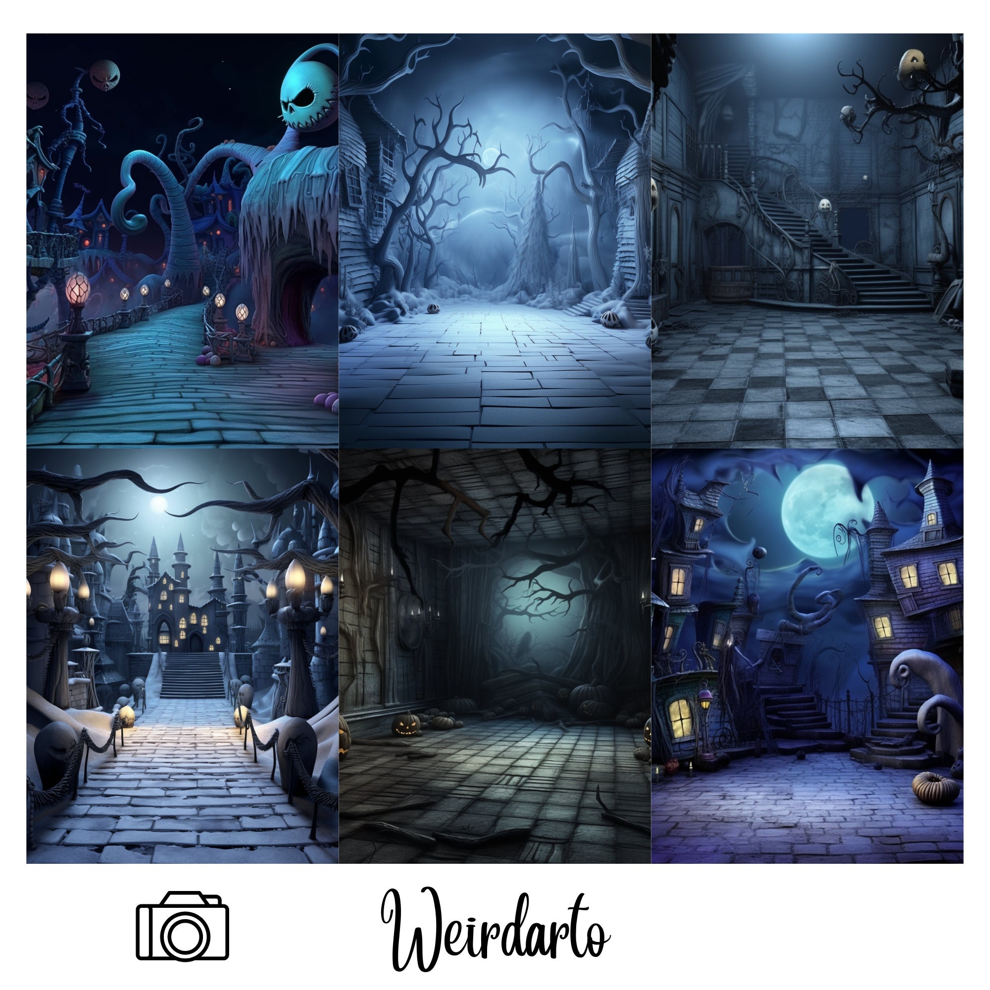 Halloween Templates Collection: Instant Download Digital Backgrounds ...