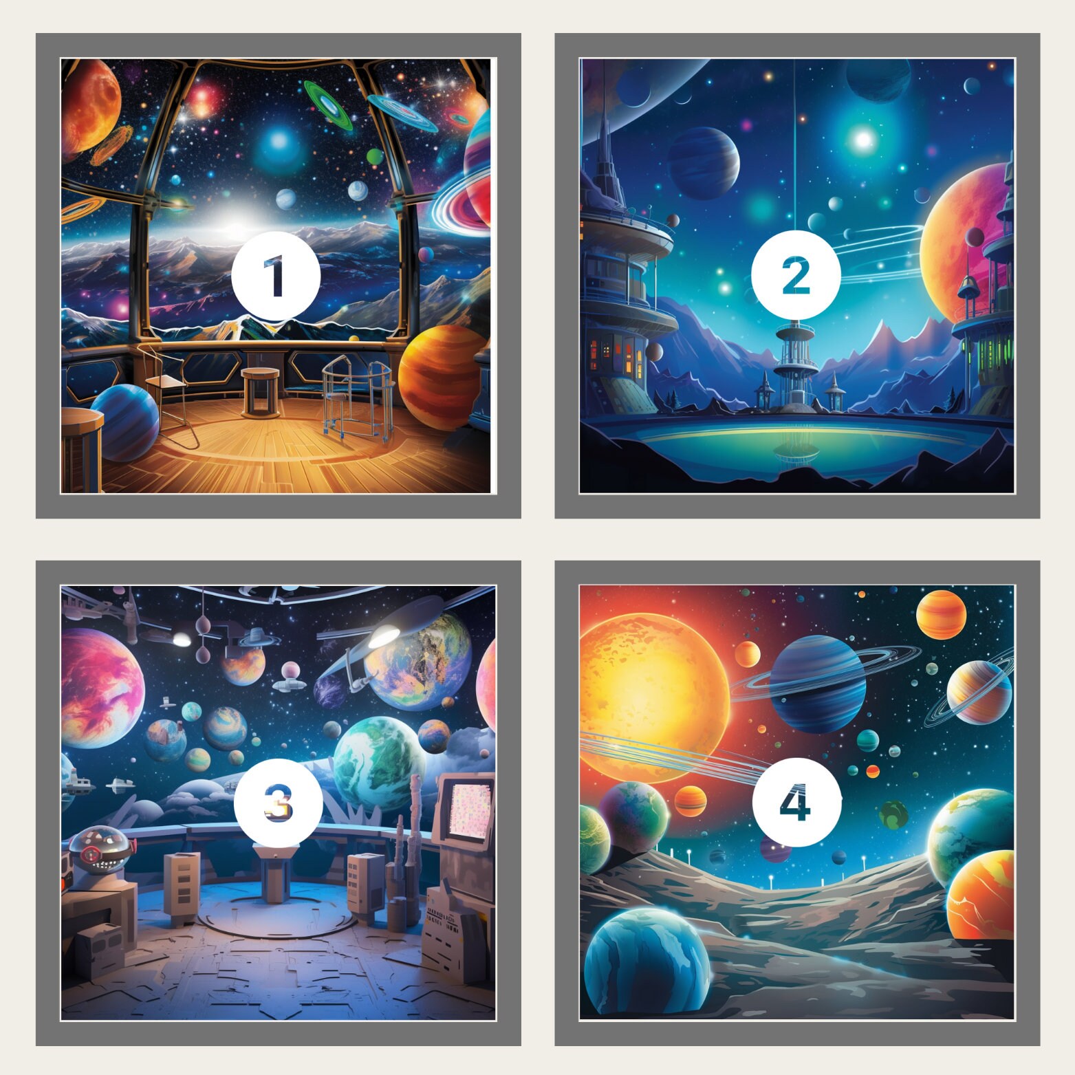 5 Outer Space Digital Backgrounds - Digital Solar System Backdrop - Etsy