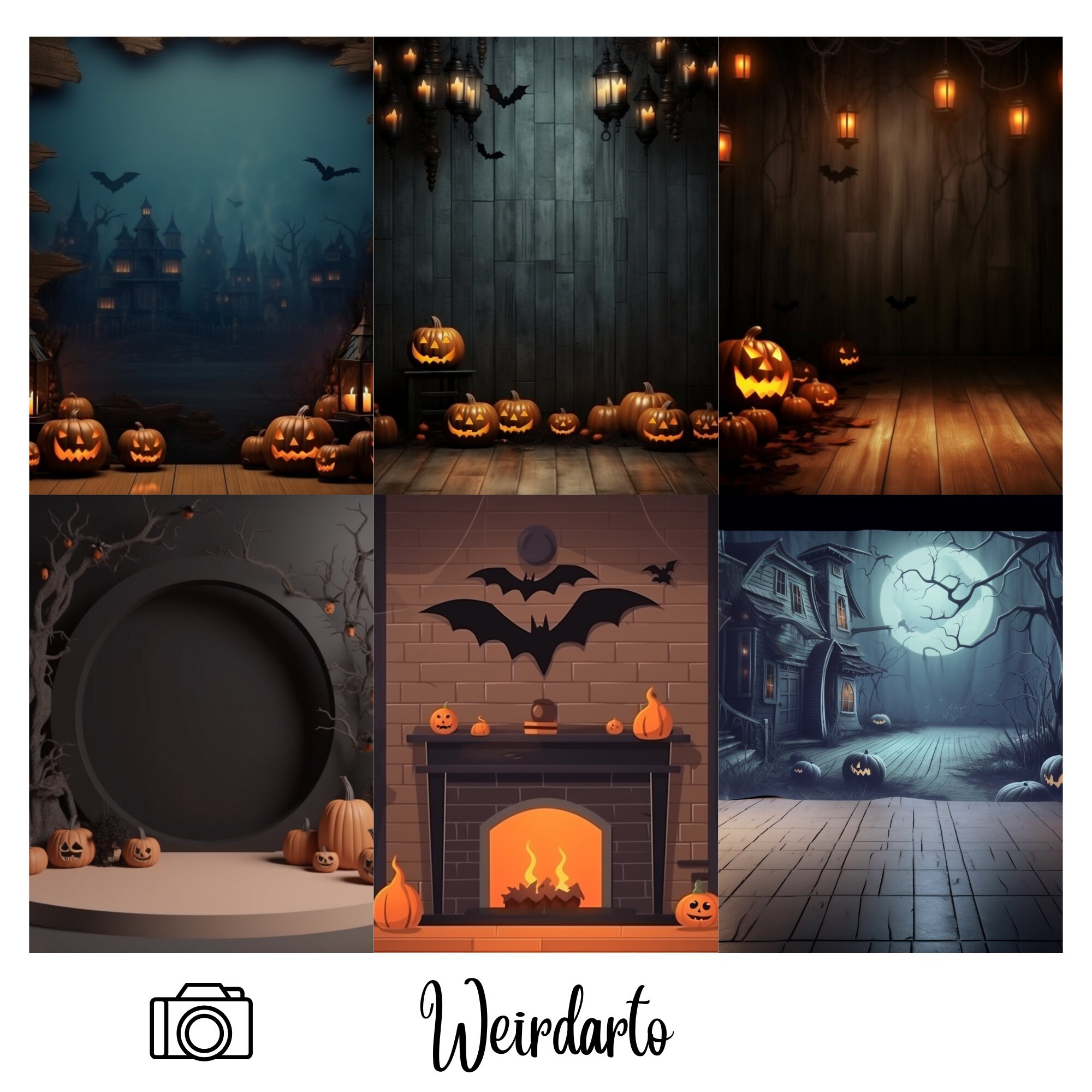 Halloween Templates Collection: Instant Download Digital Backgrounds ...