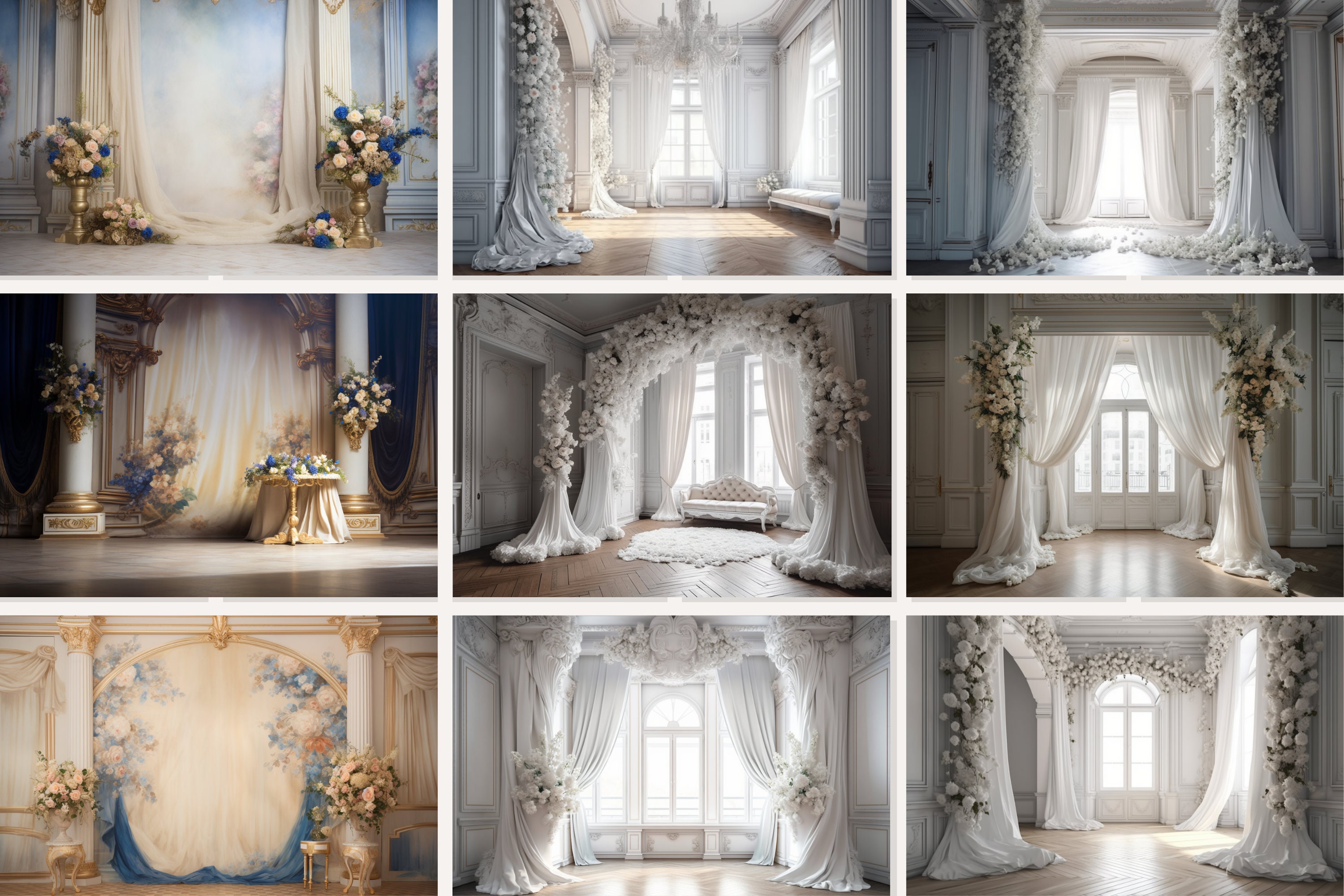 Whimsical White Room: Seamless Digital Backdrops for Captivating ...