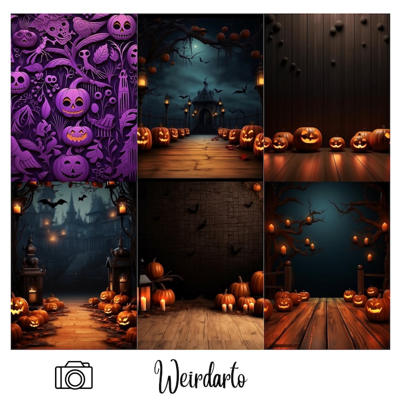 Halloween Templates Collection: Instant Download Digital Backgrounds ...