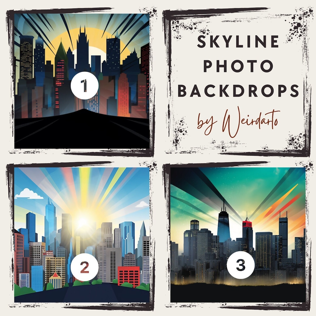 Comic City Skyline Backdrop - Fun Urban Landscape Background for Kids ...