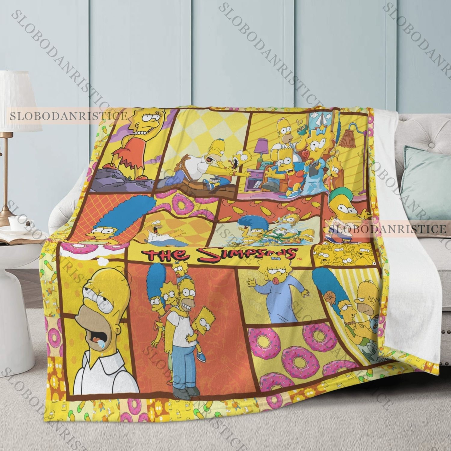 The Simpsons Fleece Blanket, The Simpsons Blanket, Bedding Blanket sold ...