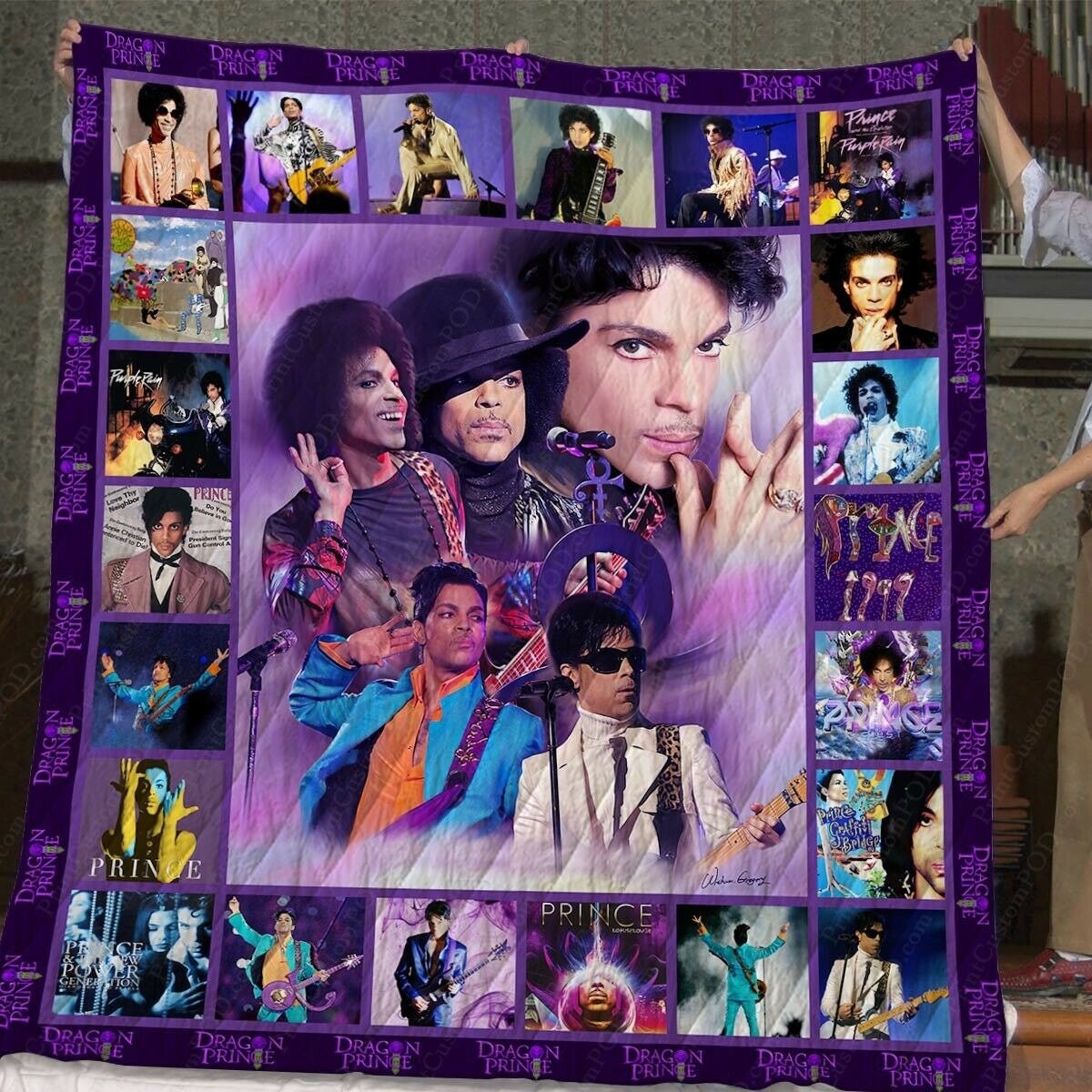 Prince Purple Rain Quilt Blanket, Prince Purple Blanket, Prince Rogers ...