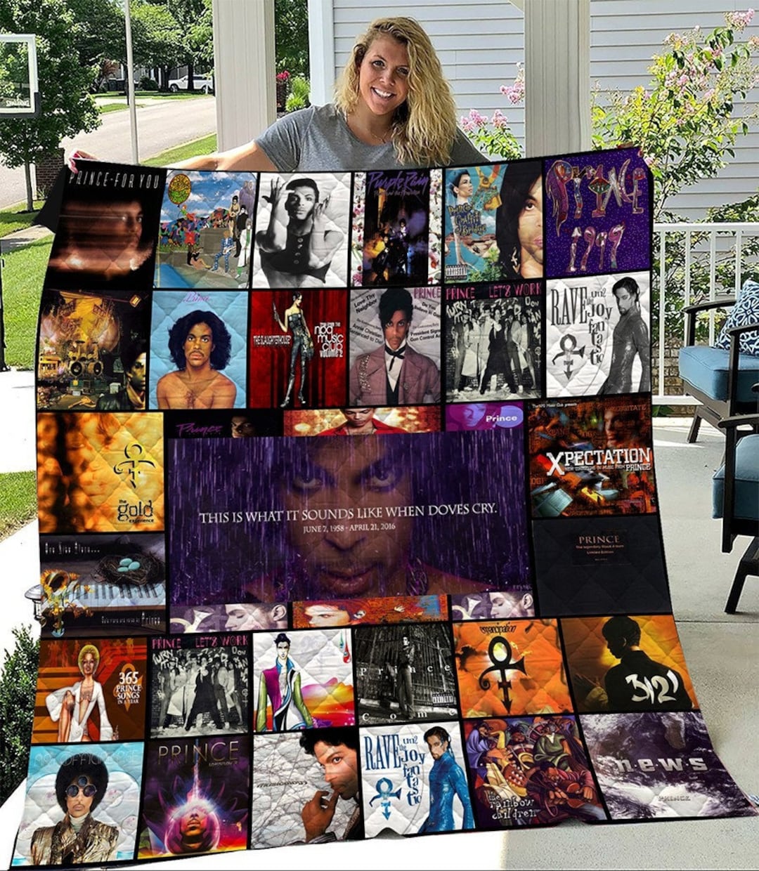 Prince Purple Rain Quilt Blanket, Prince Purple Blanket, Prince Rogers ...
