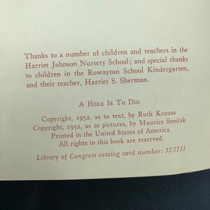 A Hole is to Dig first Book of First Definitions by Ruth Krauss ...