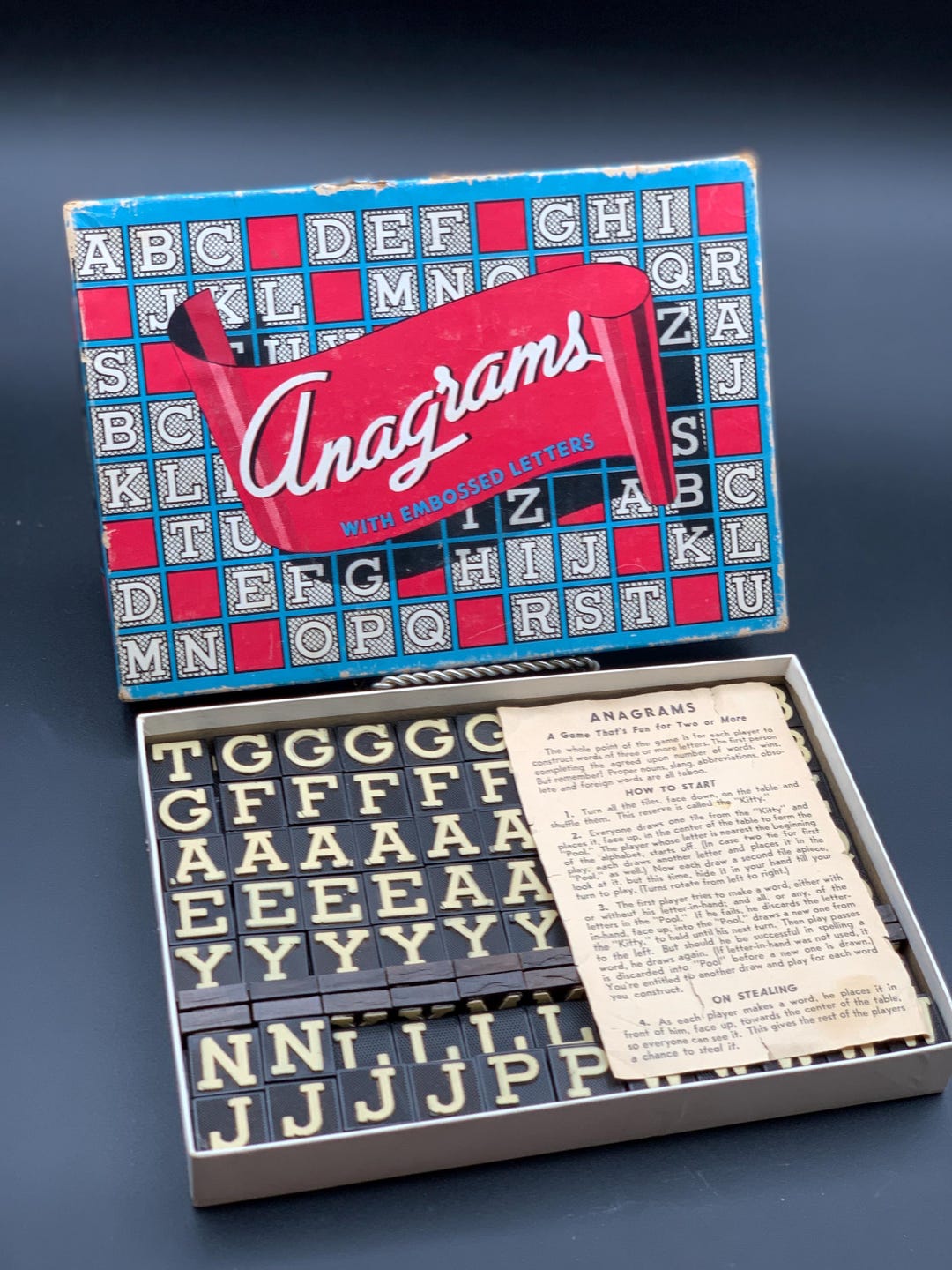 Anagrams With Embossed Wooden Tiles - Vintage Game Featuring 170+ Tiles ...