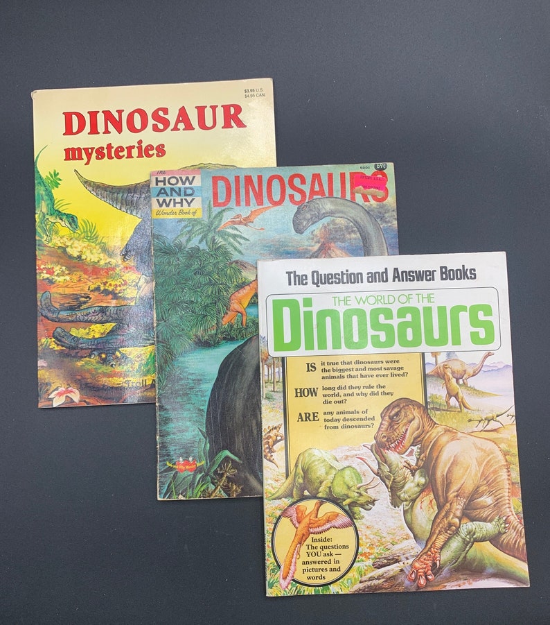 Vintage 1970s/ 1980s Dinosaur Softcover Book Lot of 3: How & Why ...