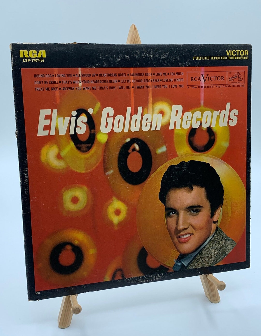 Elvis Presley: ELVIS GOLDEN RECORDS Vinyl Lp Record Album Rca Lsp 1707e 1958 Pressing hound Dog ...