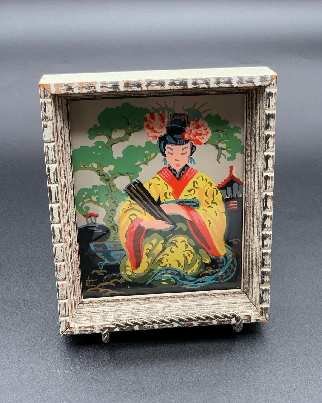 Vintage Framed H. Calpini Japanese Silk Screen Print Serigraph - Circa ...