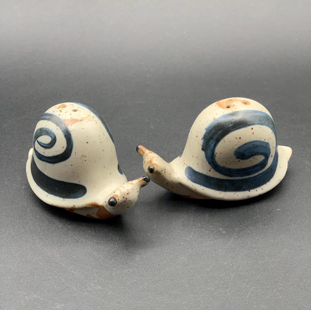 Vintage Mexican Pottery Snail Salt & Pepper Shakers - Circa 1960s ...