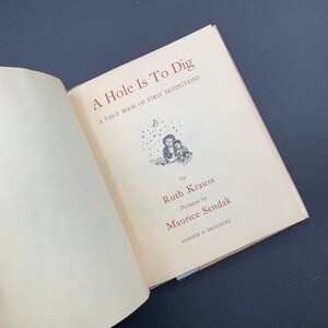 A Hole is to Dig first Book of First Definitions by Ruth Krauss ...