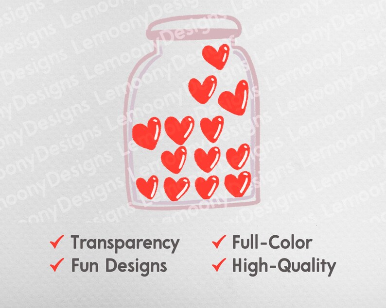 30 Heart Digital Stickers, Digital Stickers, PNG Stickers, Printable ...
