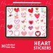 30 Heart Digital Stickers, Digital Stickers, PNG Stickers, Printable ...