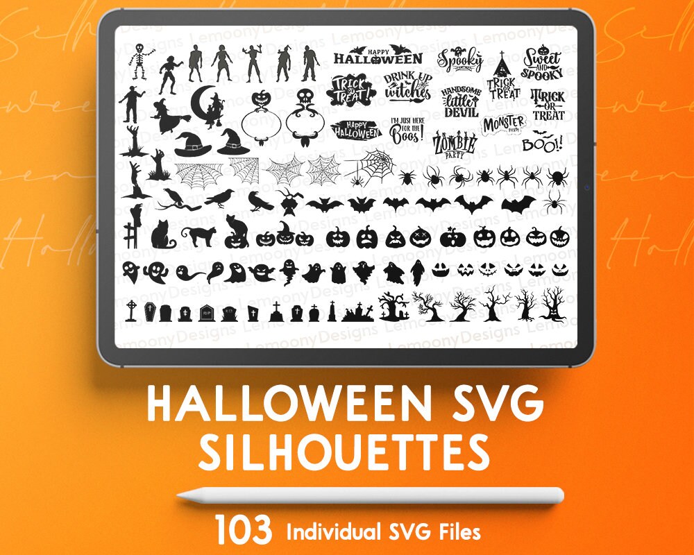 Halloween SVG Bundle, 103 Individual SVG, Halloween Decorations, SVG ...