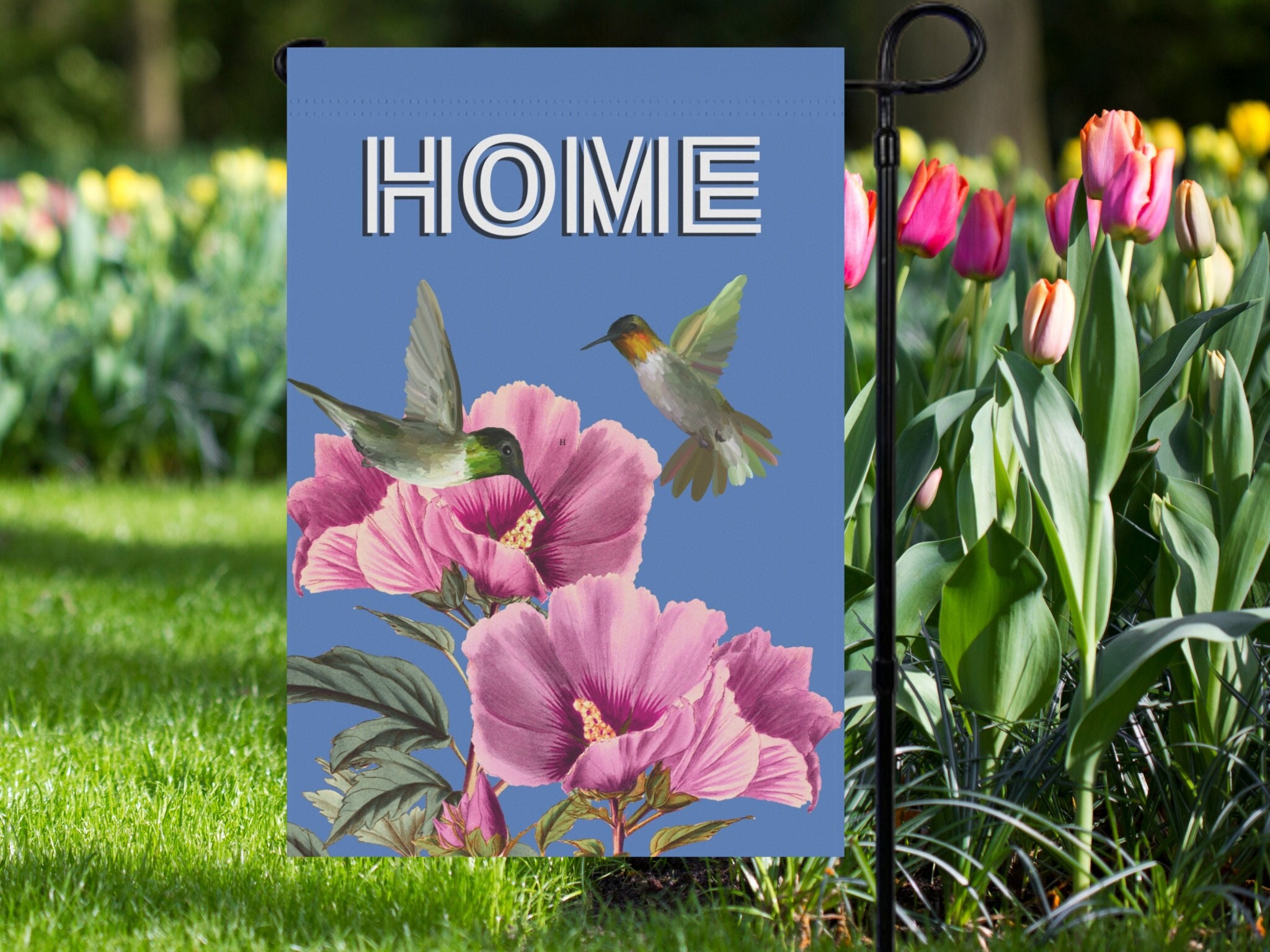 Flower Garden, Hummingbird Flag, Welcome Garden Flags, Welcome Summer ...
