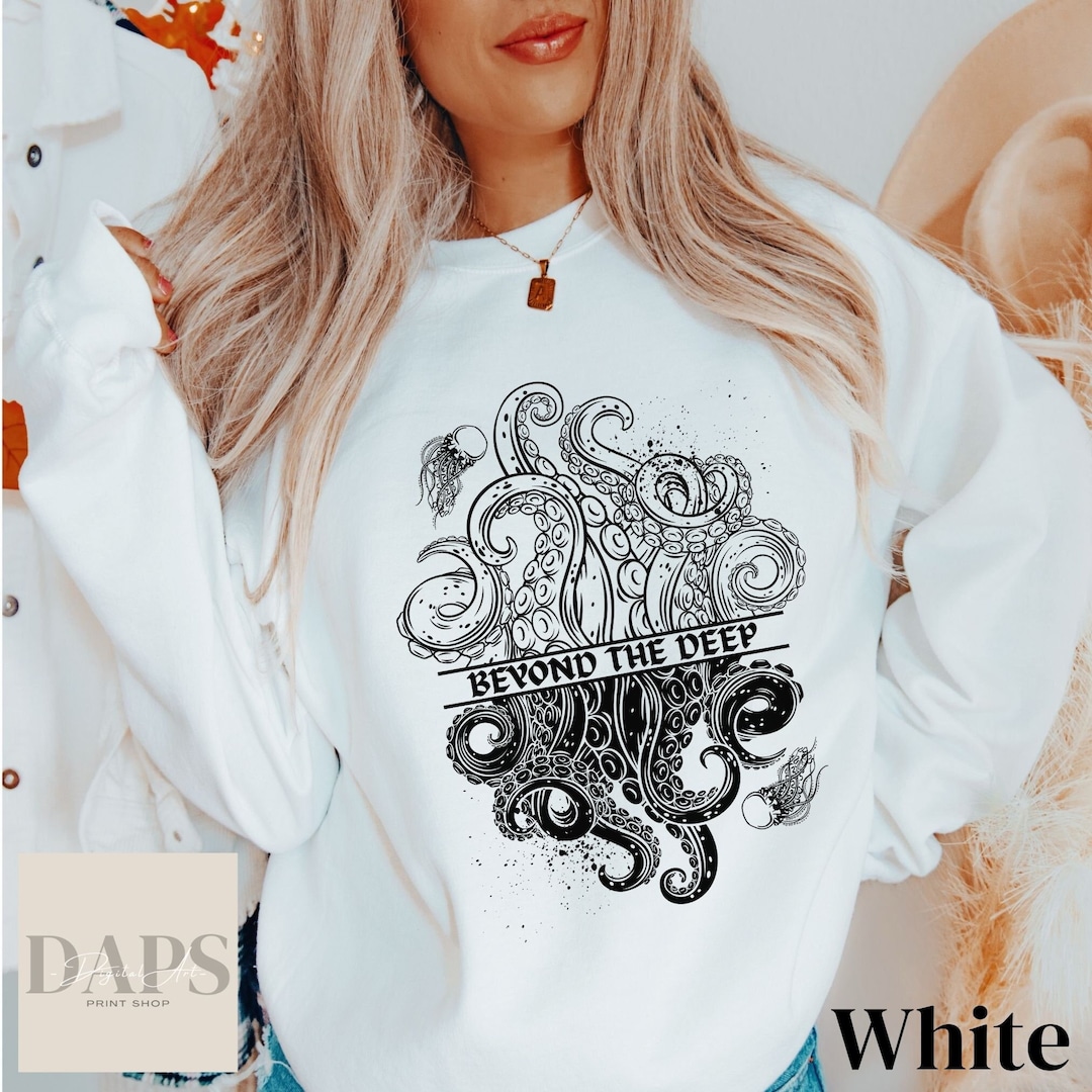 Octopus Sweatshirt, Deep Sea Creature Sweater, Kraken Sweatshirt, Giant ...