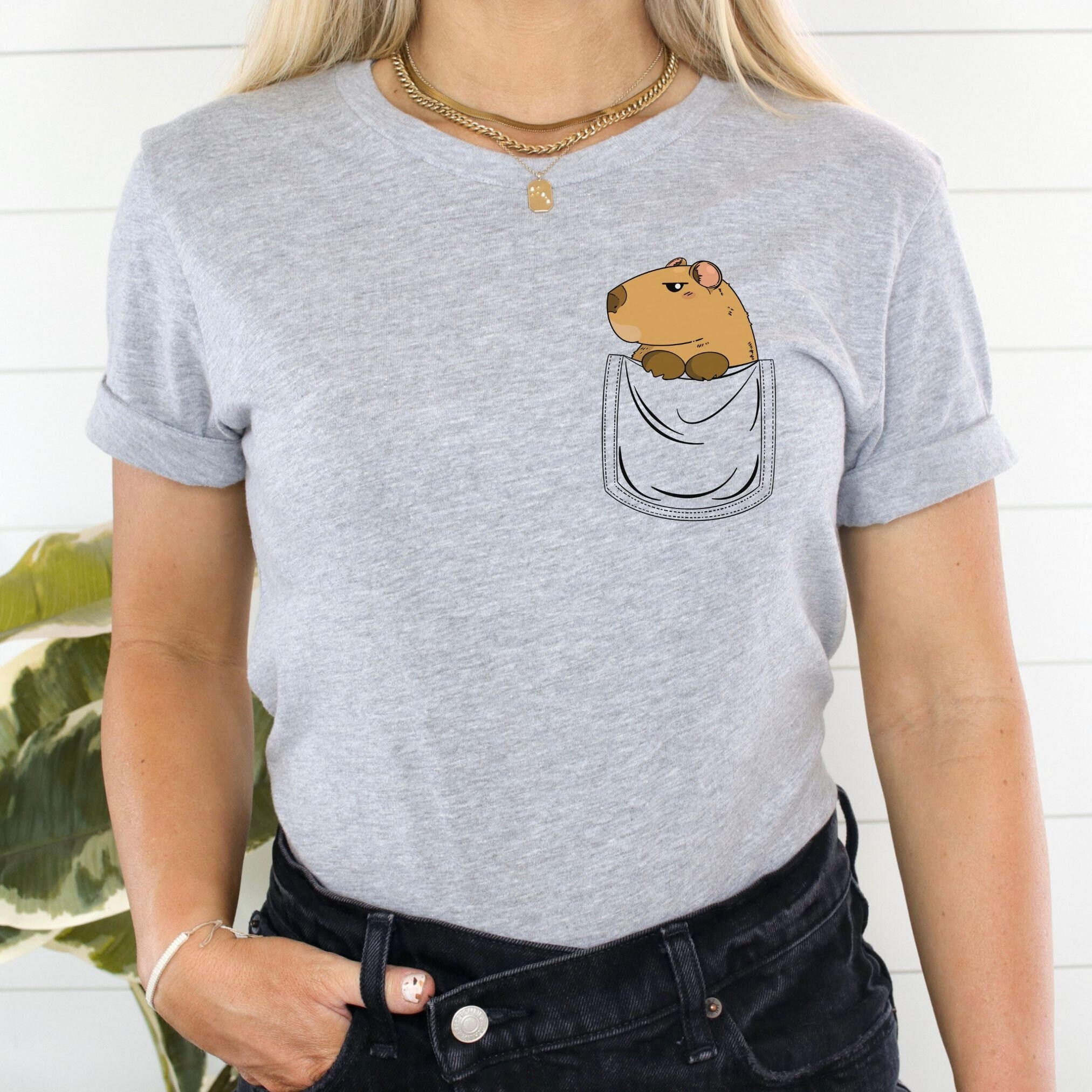Capybara Shirt, Capybara Pocket Shirt, Funny Animal Shirt, Cute ...