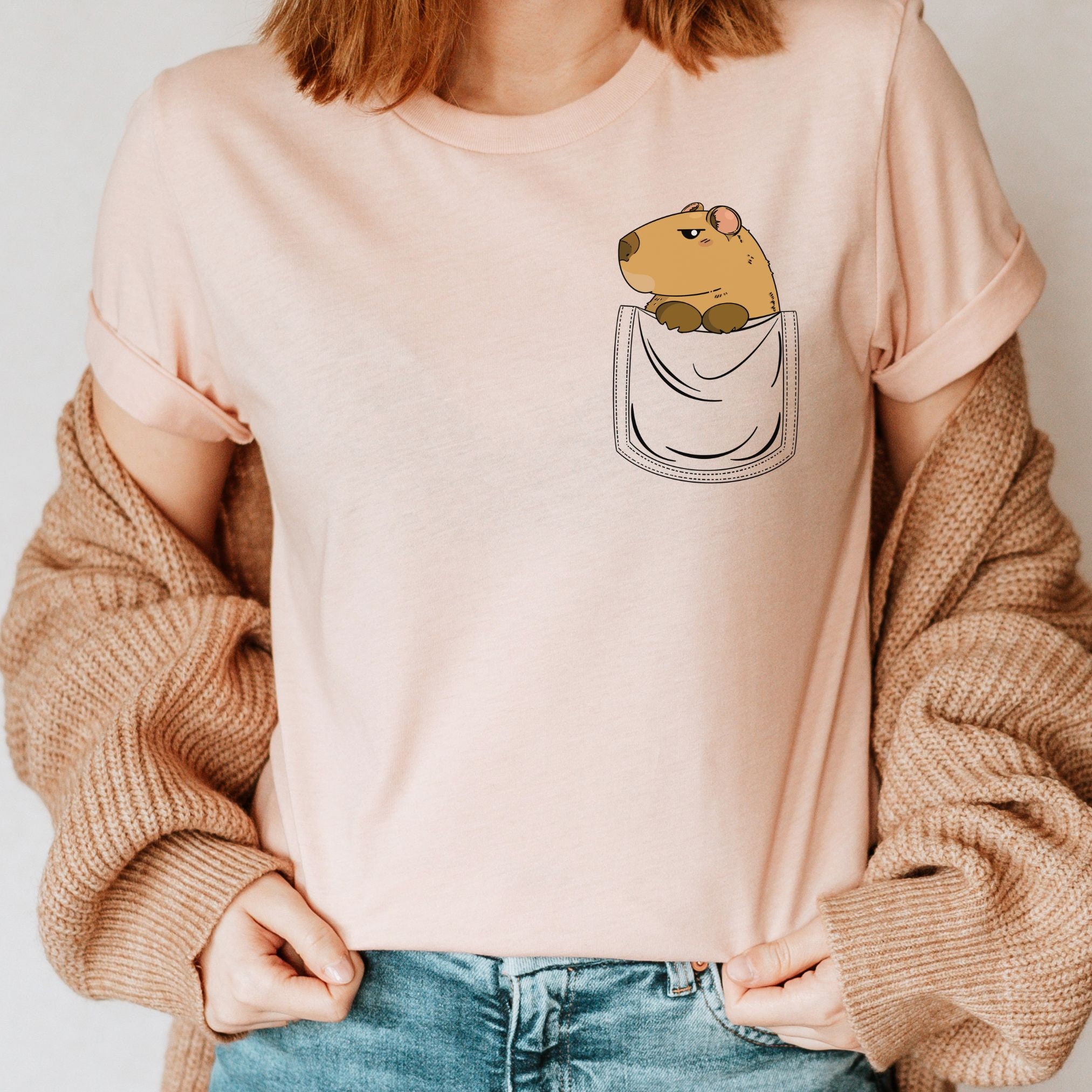 Capybara Shirt, Capybara Pocket Shirt, Funny Animal Shirt, Cute ...