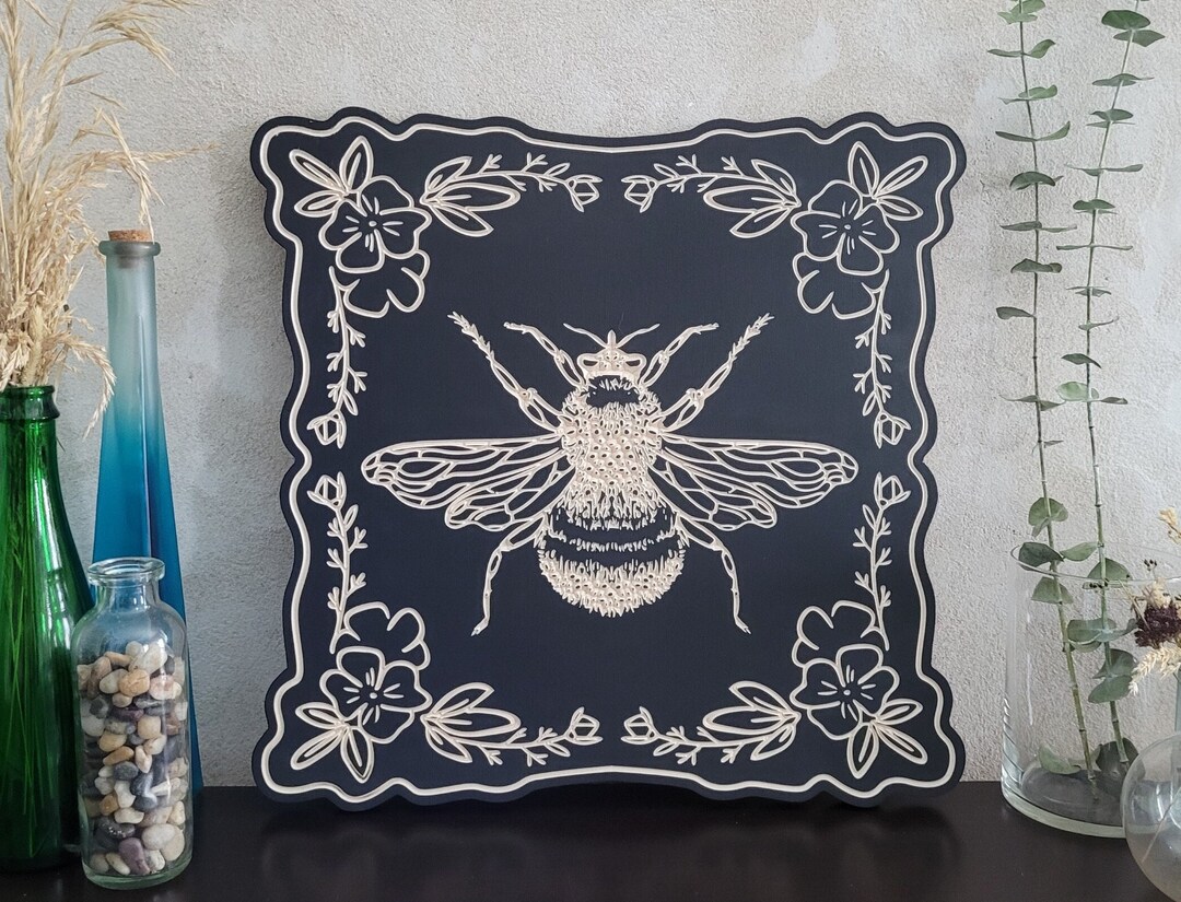 Fancy Queen Bee Carved Wall Art Unique Farmhouse Wall Decor Gift for ...