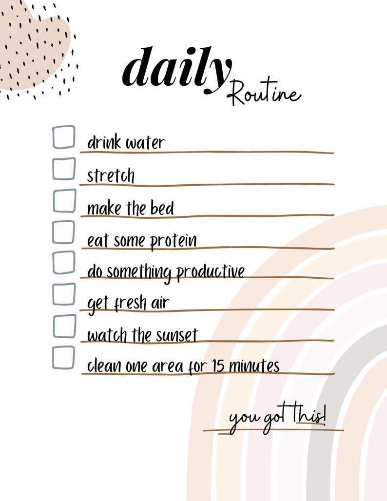 Daily Checklist | Boho Checklist | to Do List | Digital Checklist ...